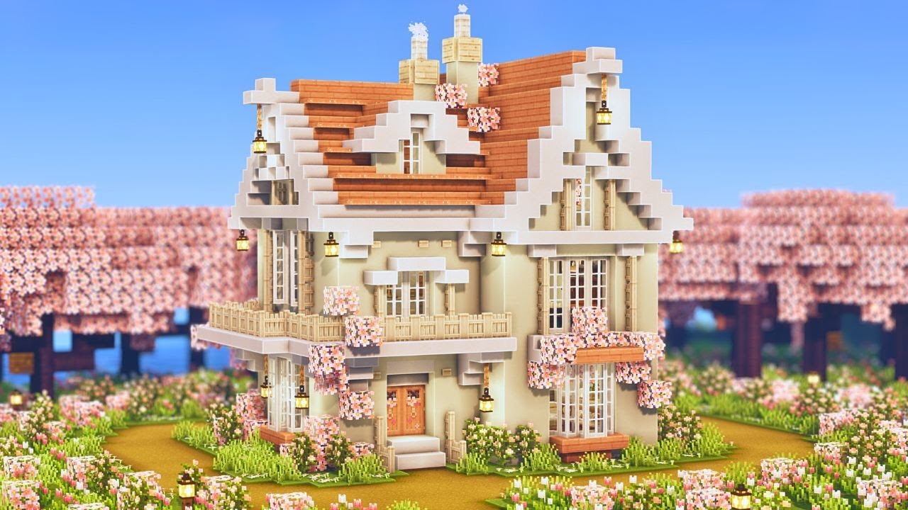 Minecraft 🌸 Peony House Tutorial | Mizuno's 16 Craft Resource Pack ...