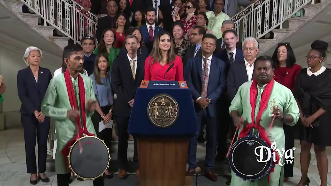 RAW: NYC Mayor Eric Adams & NY Asm Jenifer Rajkumar announce Diwali ...