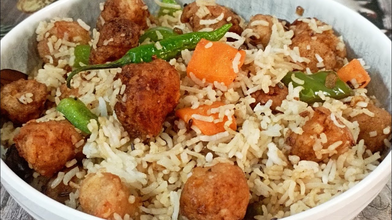 Soya Fried Rice |Soya Chunks Fried Rice| सोयाबीन फ्राइड राइस|Nuterela ...