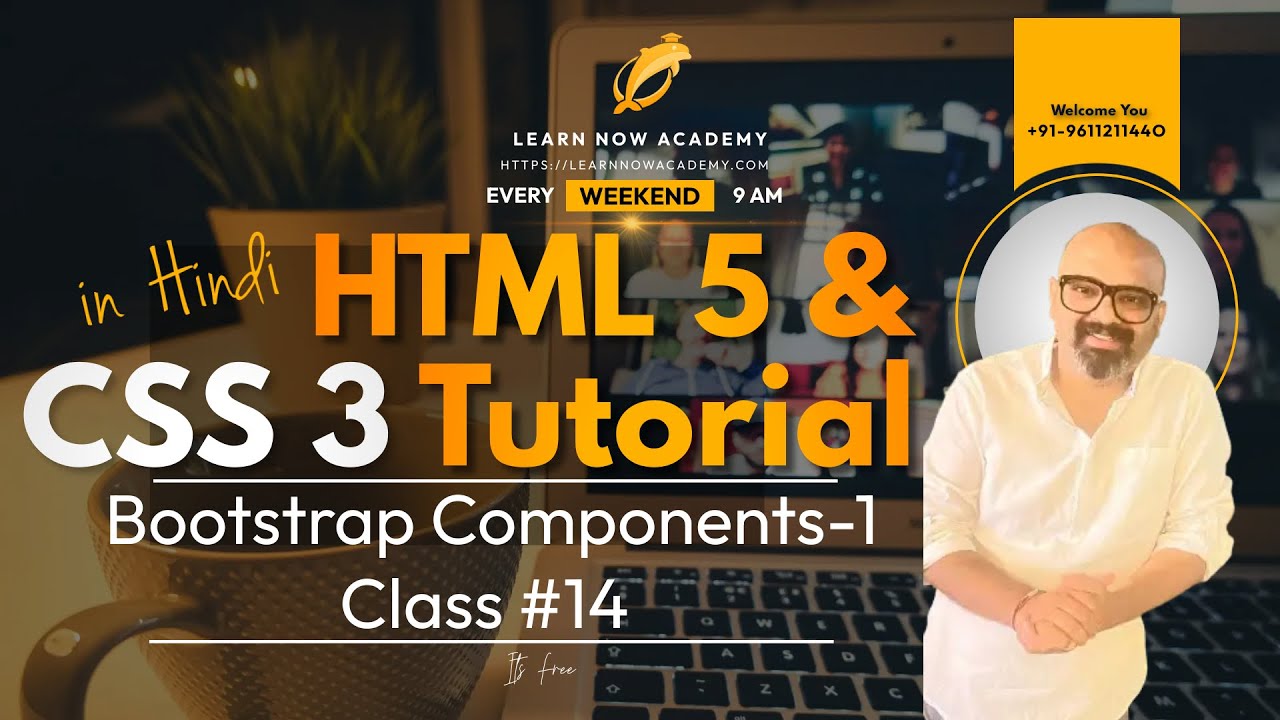 html and css tutorial for beginners in hindi | Bootstrap Components-1 | #14 - YouTube