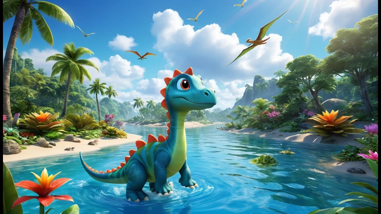 Row Row Your Dinosaur | Fun Dinosaur Boat Song for Kids | Prehistoric ...