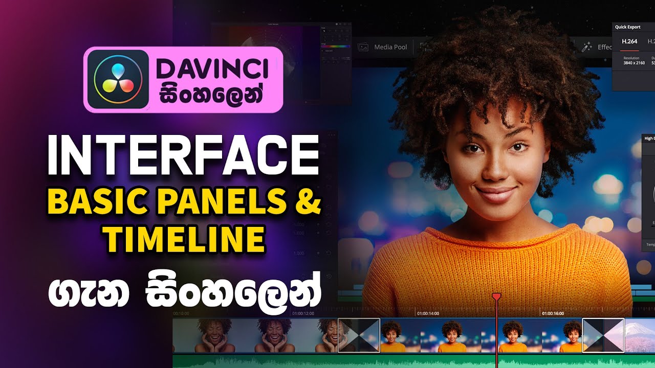 Davinci Resolve 17 Interface and Panels | Sinhala Tutorial - YouTube