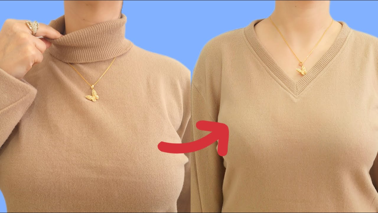 How to easily alter a tight neckline into a V-neck! 🥰👌 - YouTube