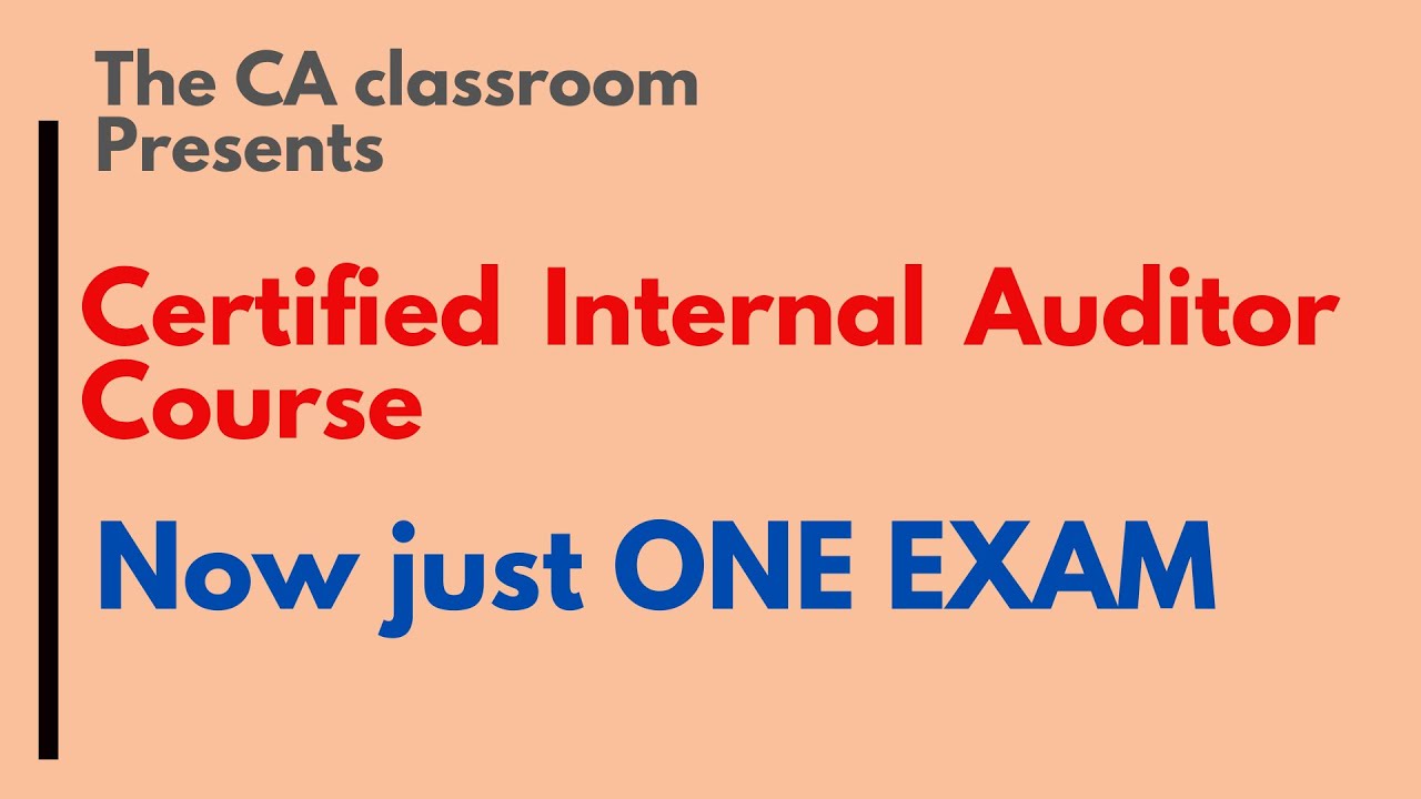 Finish CIA (Certified Internal Auditor) course NOW with just one Exam ...