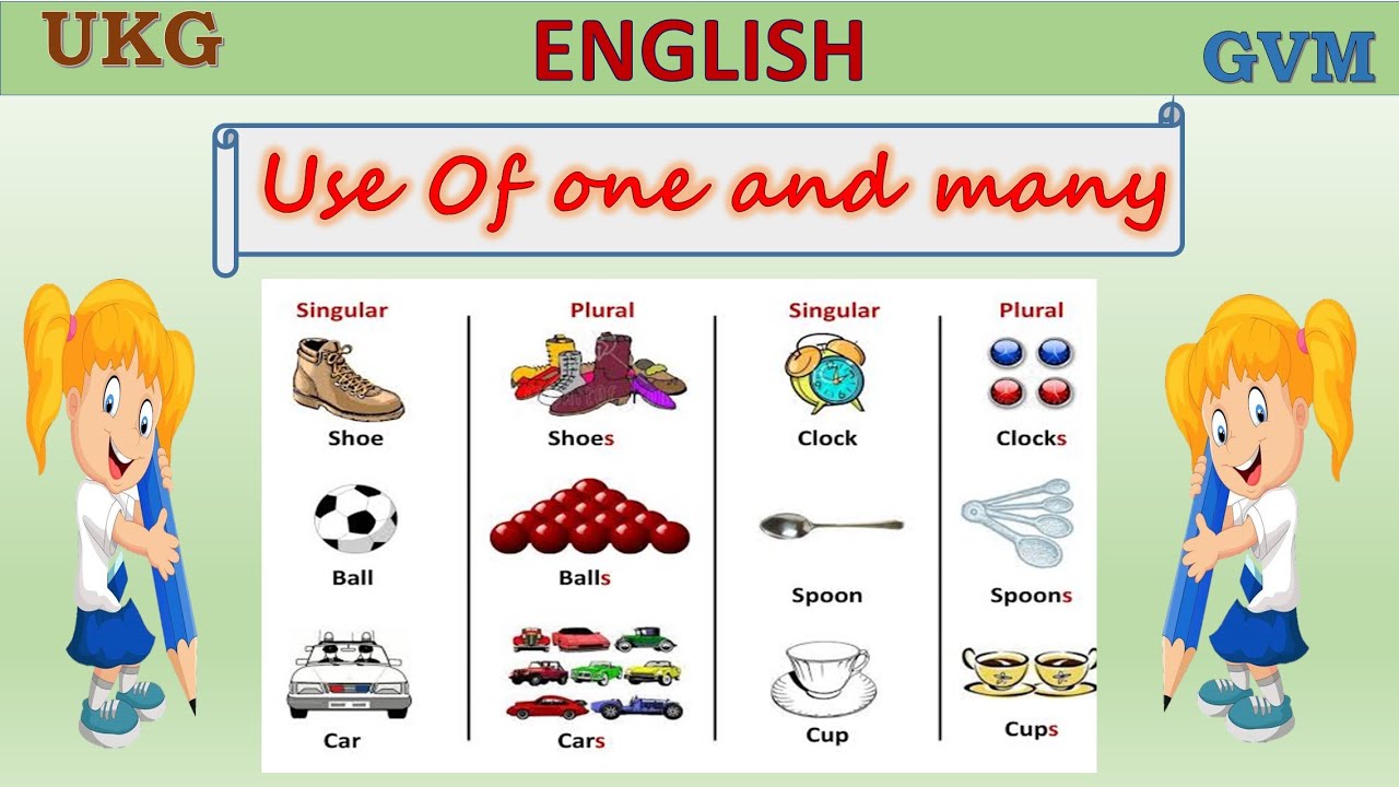 UKG | English | Activity| Singular - Plural | Use of One and Many - YouTube