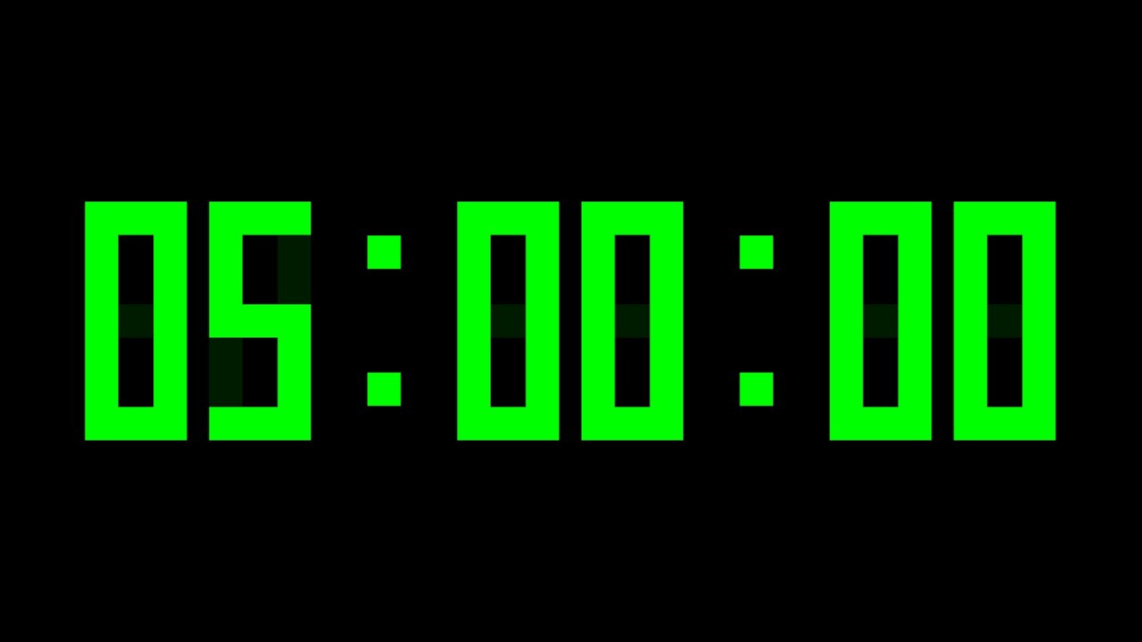 5 Hours Countdown Timer with Alarm & Time Markers / Chapters - Digital ...