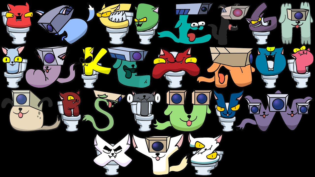 SKIBIDI TOILETS CATS BUT Alphabet Reverse Plush toy (All Letter ...