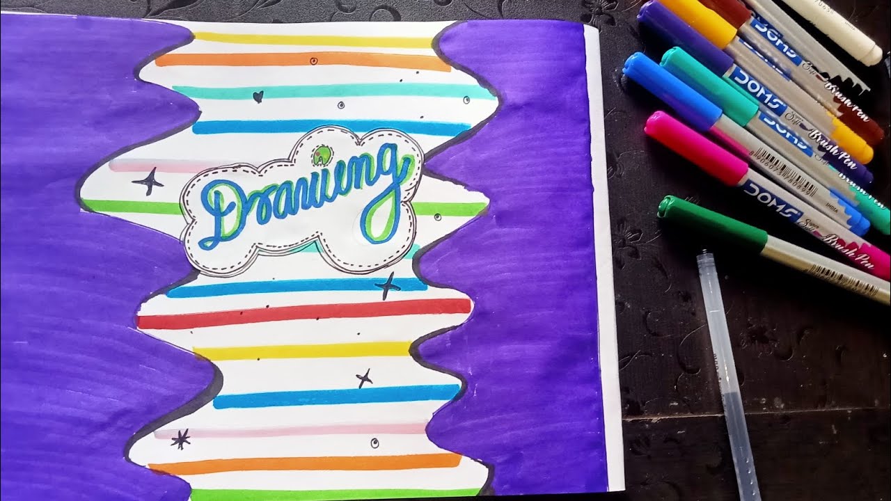 DIY Front page idea for Drawing note book 💝💝#calligraphy #viralvideo # ...