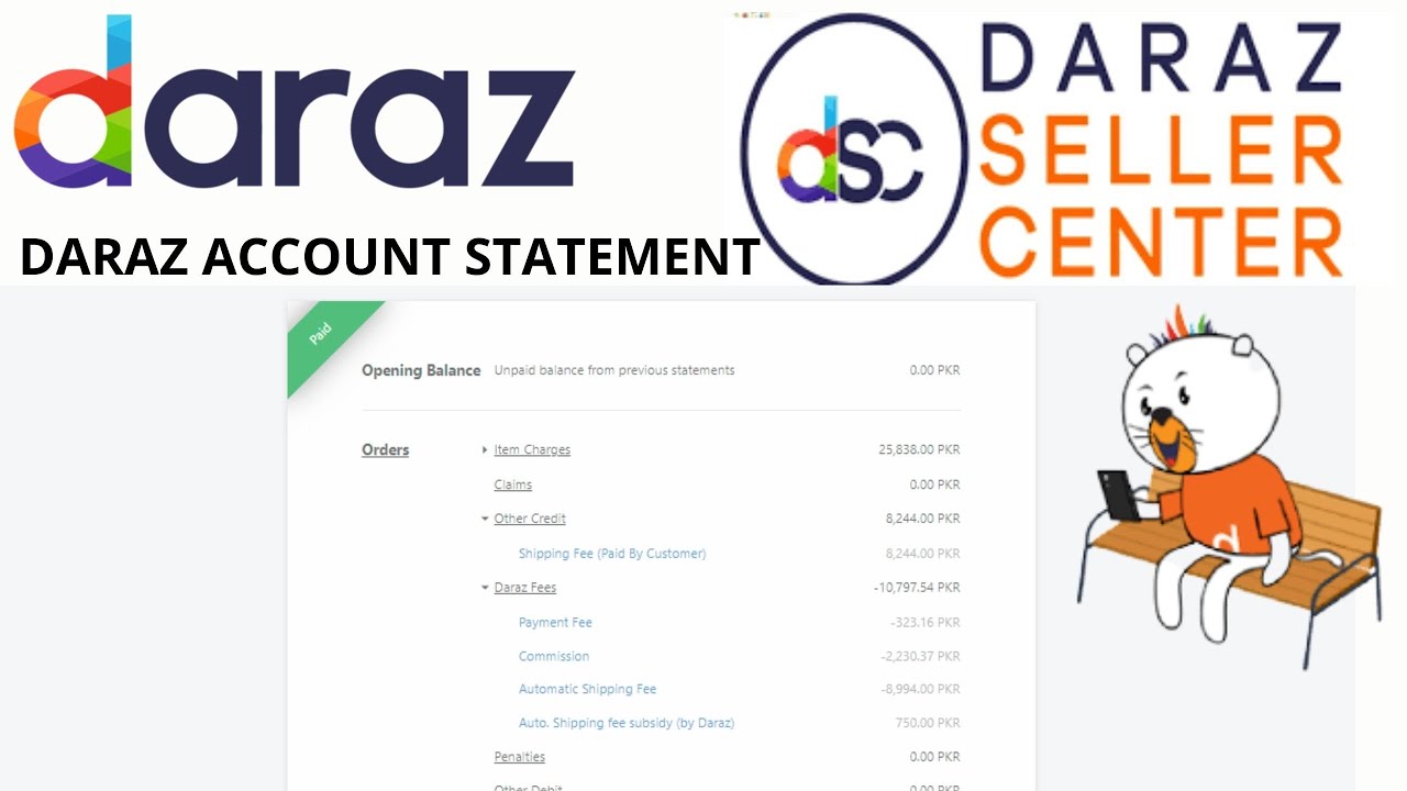 How We Read Daraz Account Statement | Daraz Digital Store | Daraz ...