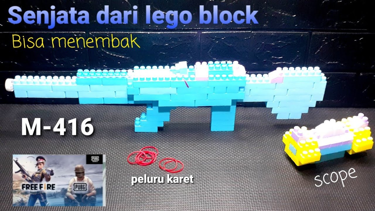 senjata M-416 dari lego block , bisa menembak peluru karet - YouTube