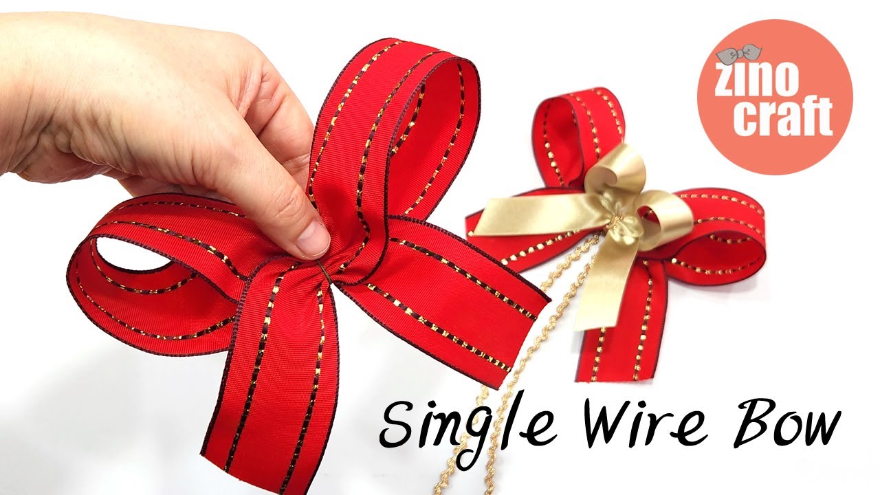 DIY Bow | How to make a ribbon bow | Single wire Bow | Gift wrapping l ...