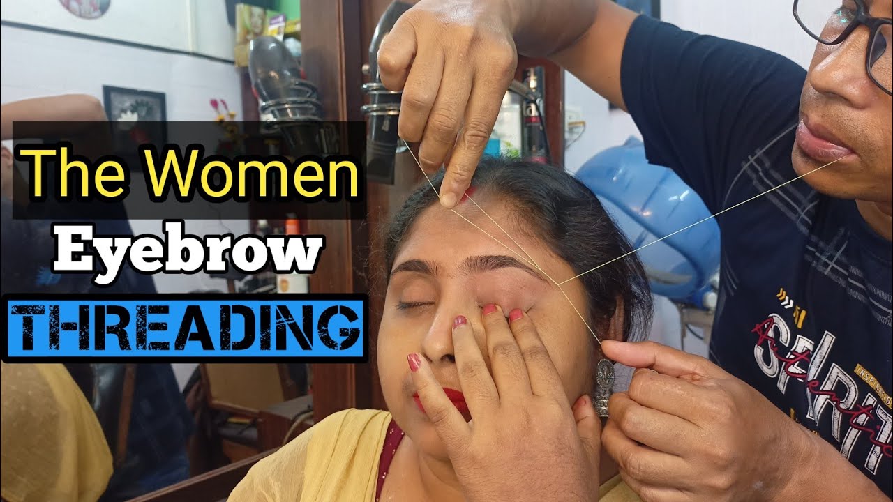 Threading Eyebrows For The First Time || Joint Eyebrows threading ...