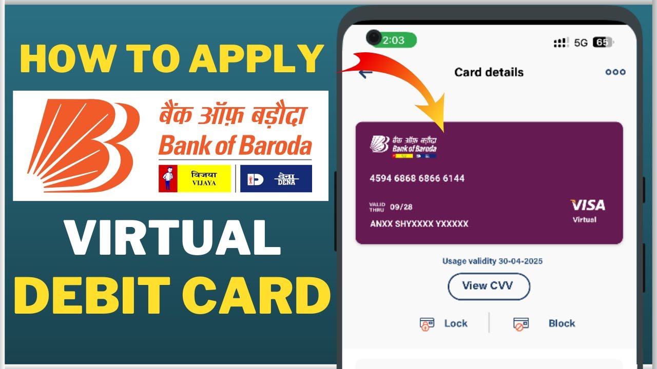 How To Apply Bank of Baroda Free Virtual Debit Card Online | Get Your ...