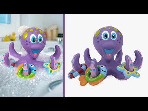 Nuby Octopus Floating Bath Toy & Features - YouTube