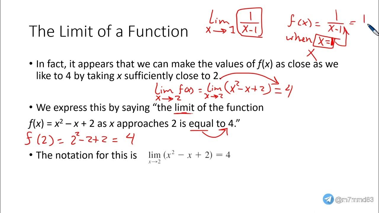 DS241 | Calculus | Week 03 | 3.2 Limit of a Function | شرح منهج التفاضل والتكامل - YouTube