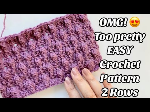 CROCHET 2 ROW PATTERN 😍 - YouTube