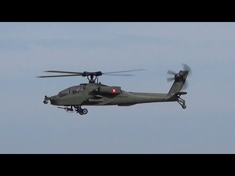 E-Flite Blade Scale Apache Outdoor Maiden Flight - YouTube