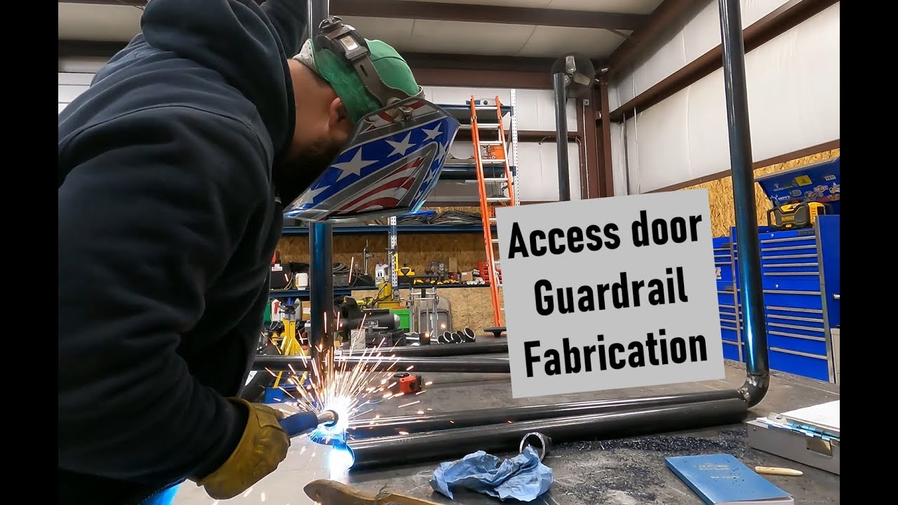 Access door guardrail fabrication - YouTube