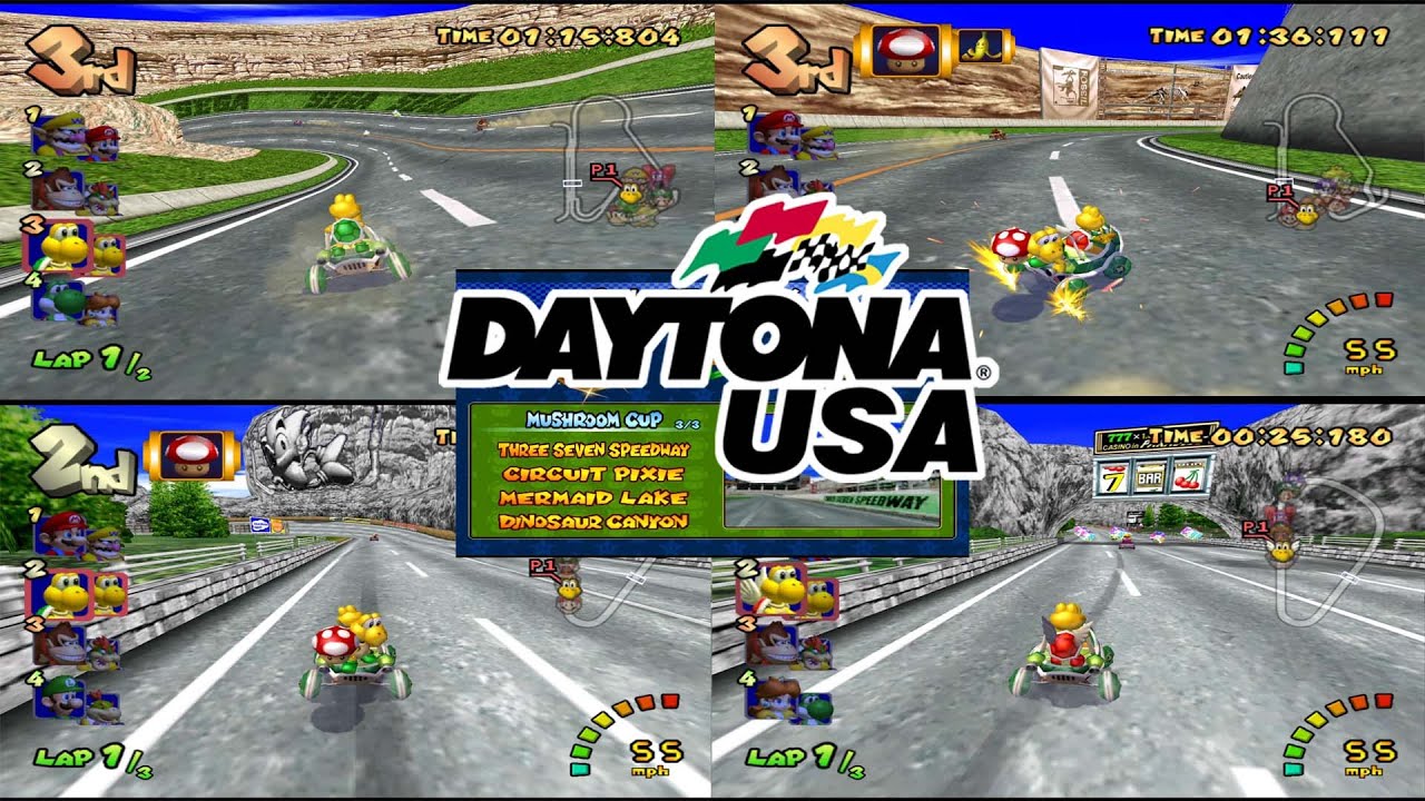 Mario Kart Double Dash - Daytona USA Tracks Mod!!! (150cc) - YouTube