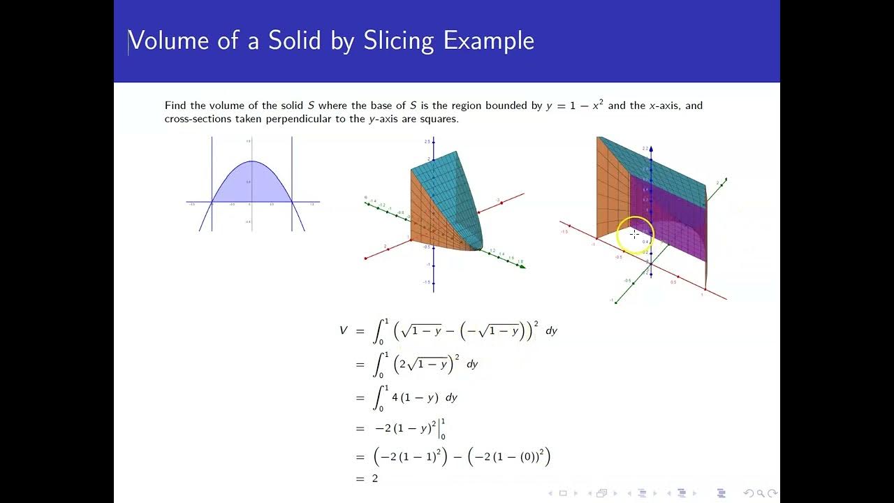 Volume of a Solid by Slicing Example - YouTube