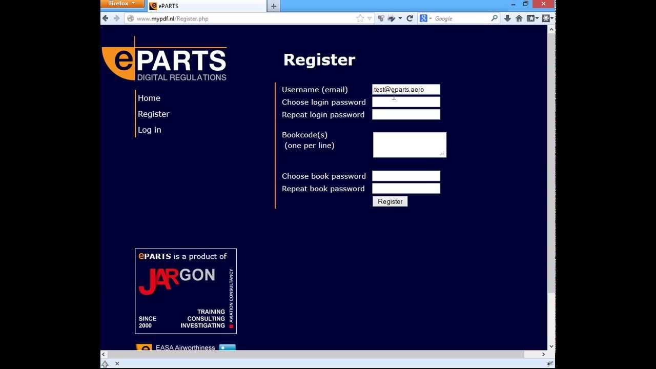 ePARTS Registration and Login - YouTube