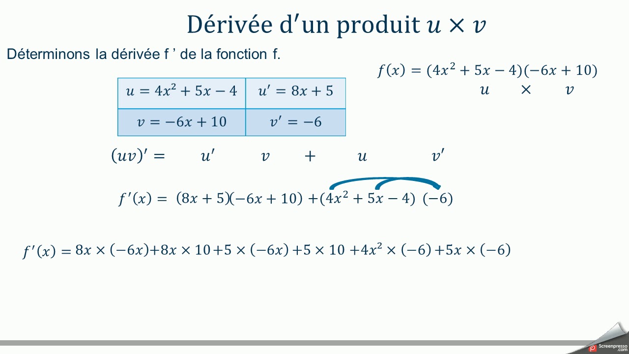 Dérivée d'un produit - YouTube