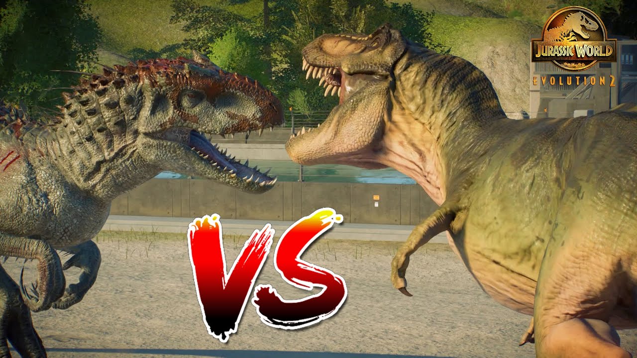 Indominus Rex vs 4 T-REX Variants (Dinosaur Fighting Island) - Jurassic ...
