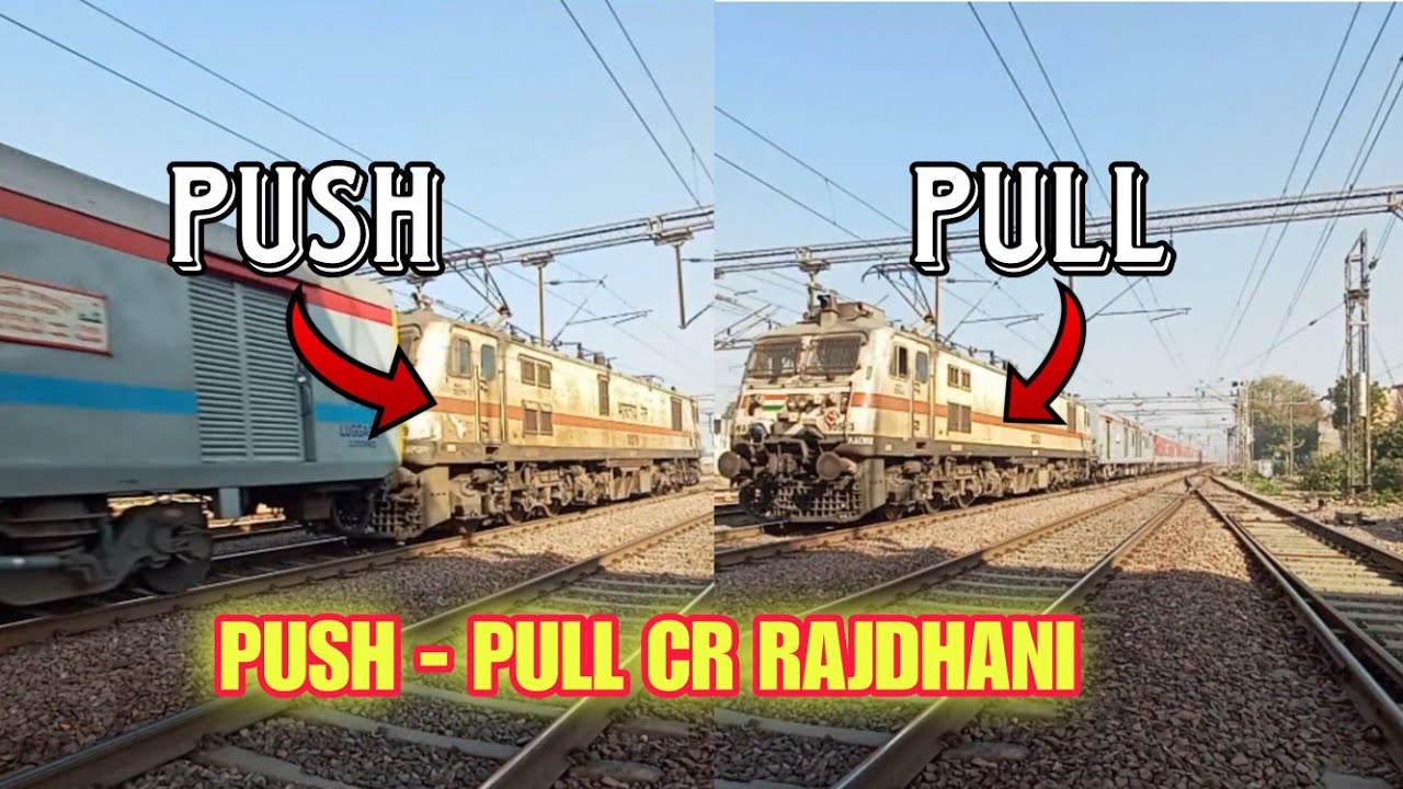 130kmph PUSH PULL RAJDHANI EXPRESS 😱 | dangerous 22222 CR push pull ...