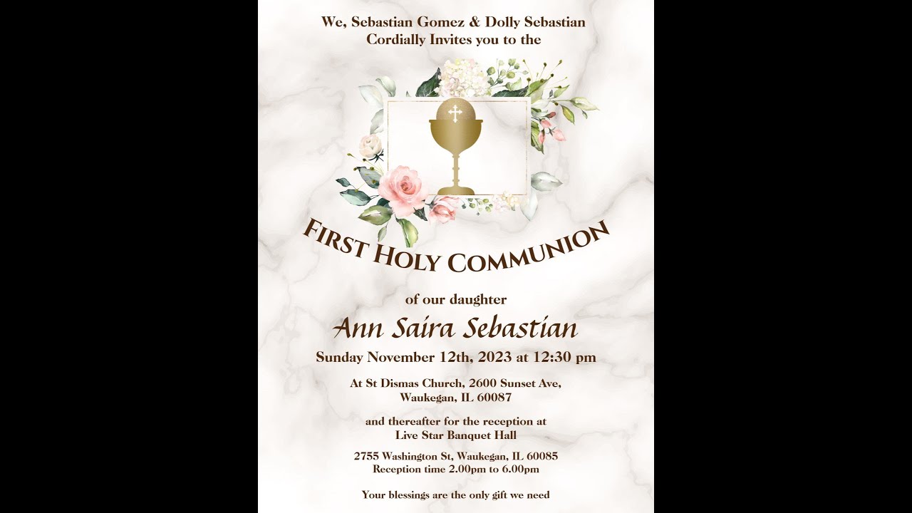 First Holy Communion Ceremony of Ann Saira Sebastian - YouTube