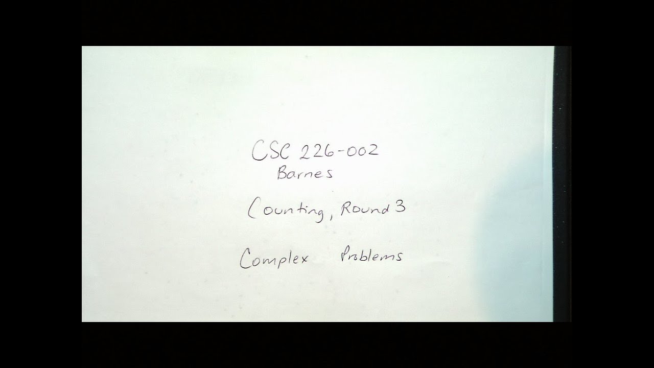 CSC 226 Lecture 19: Counting, Part 3 - YouTube