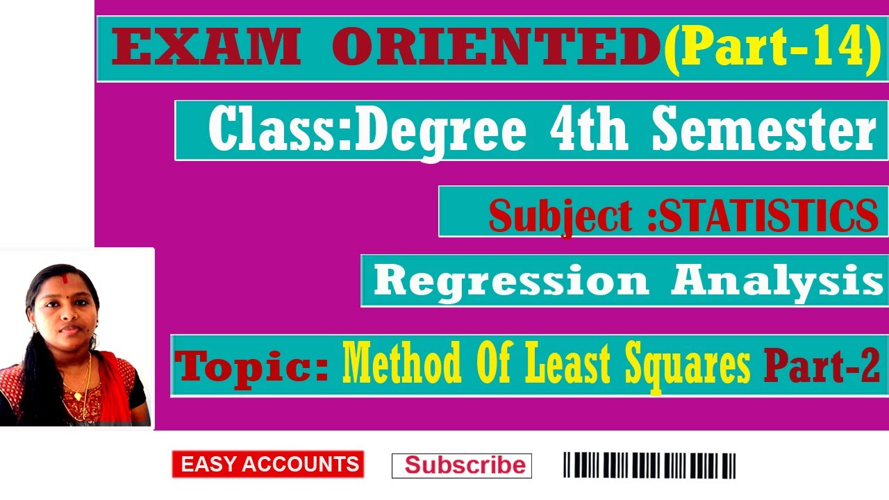 Degree 4th Sem| STATISTICS | Regression Analysis| Method Of Least ...