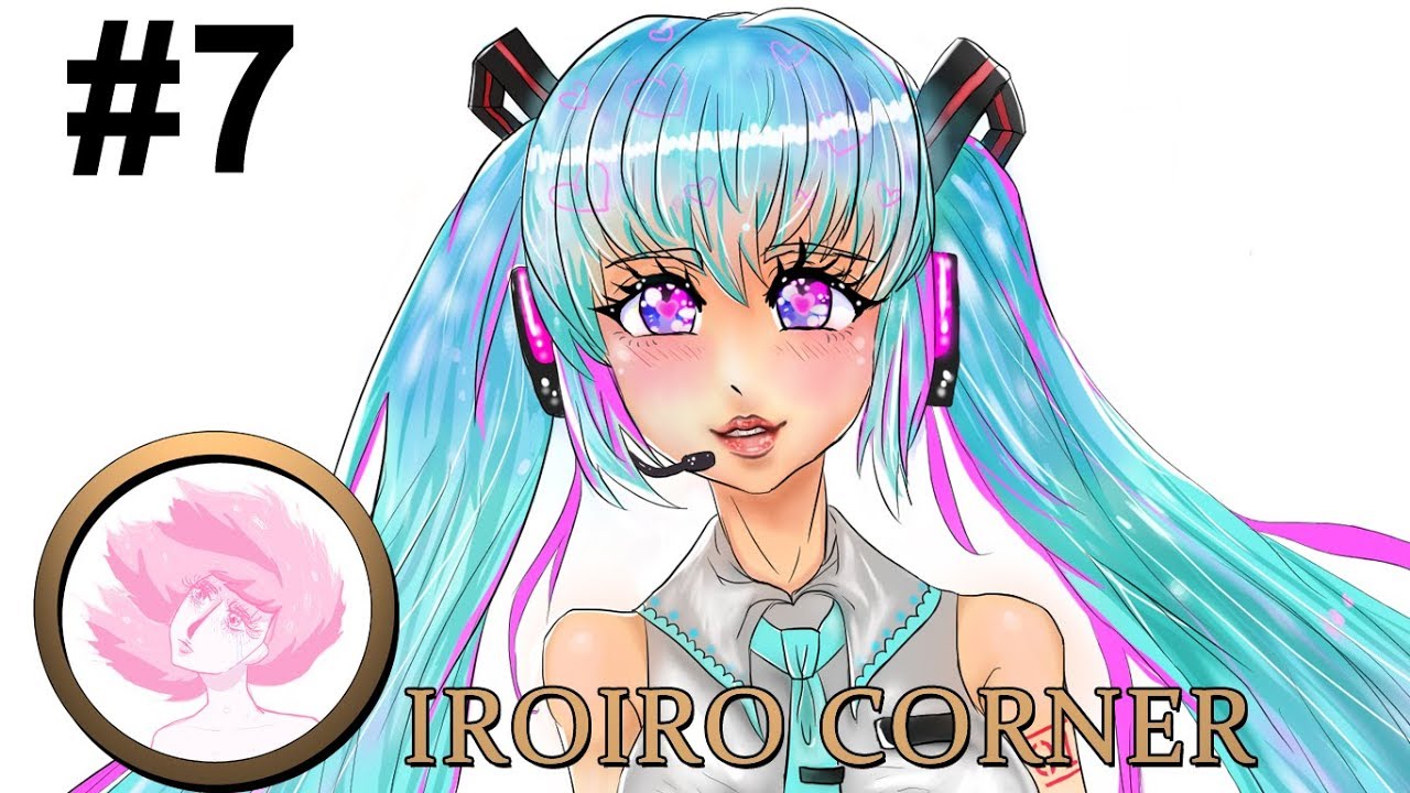 Hatsune Miku (Vocaloid) - speed drawing | iroiro corner #7 - YouTube