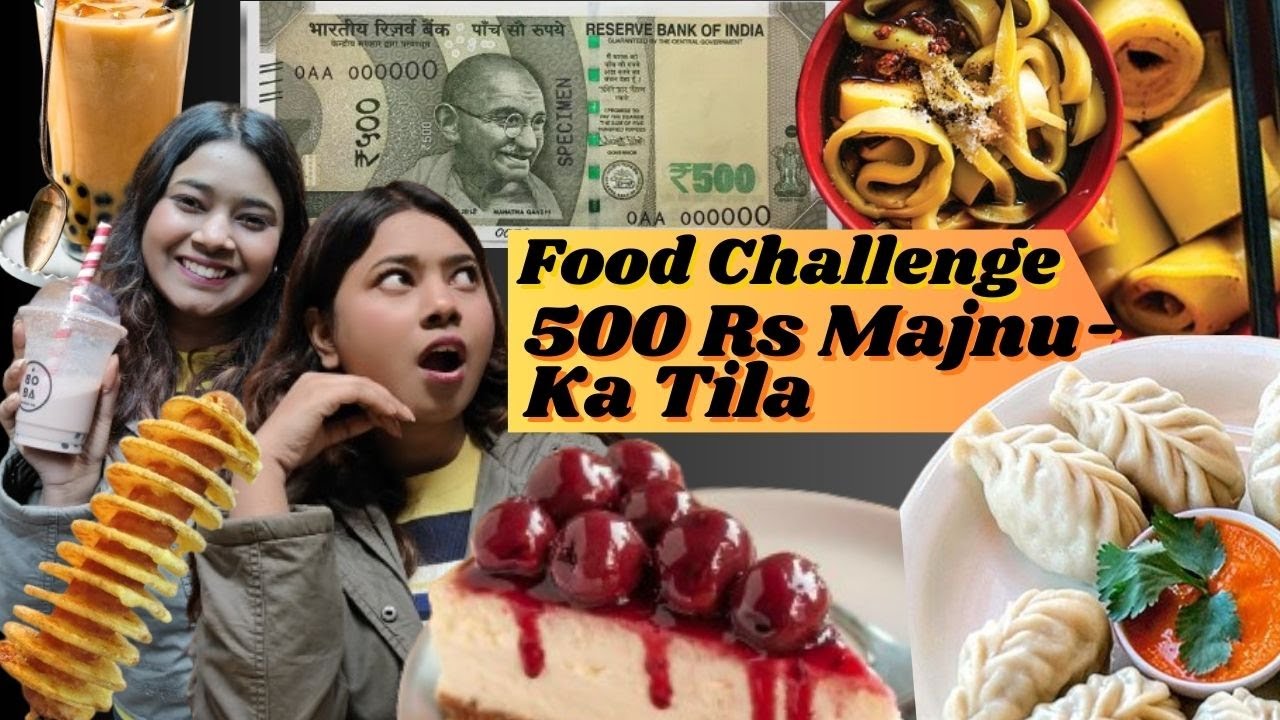 500 RUPEES FOOD CHALLENGE | MAJNU KA TILA DELHI FOOD VLOG | DELHI STREET FOOD VLOG #spiralpotato ...