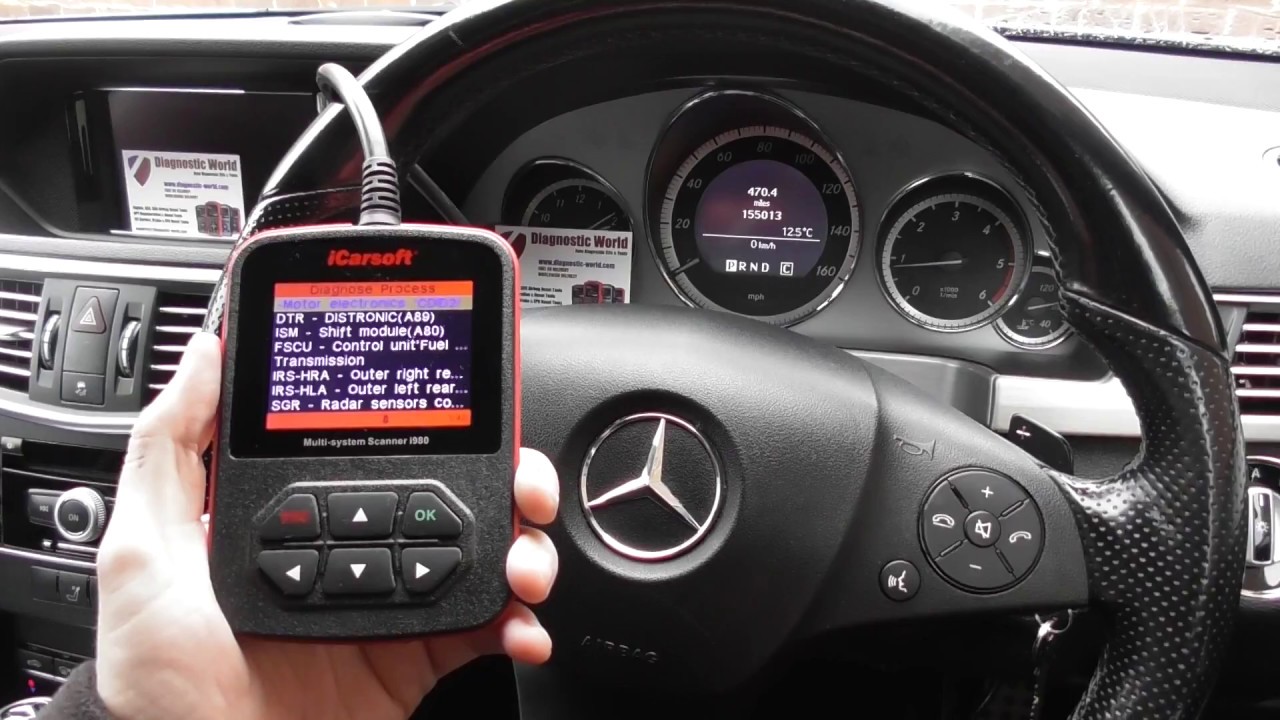 Mercedes Check Engine Light Diagnose Reset i980 W212 P0103 P0113 - YouTube