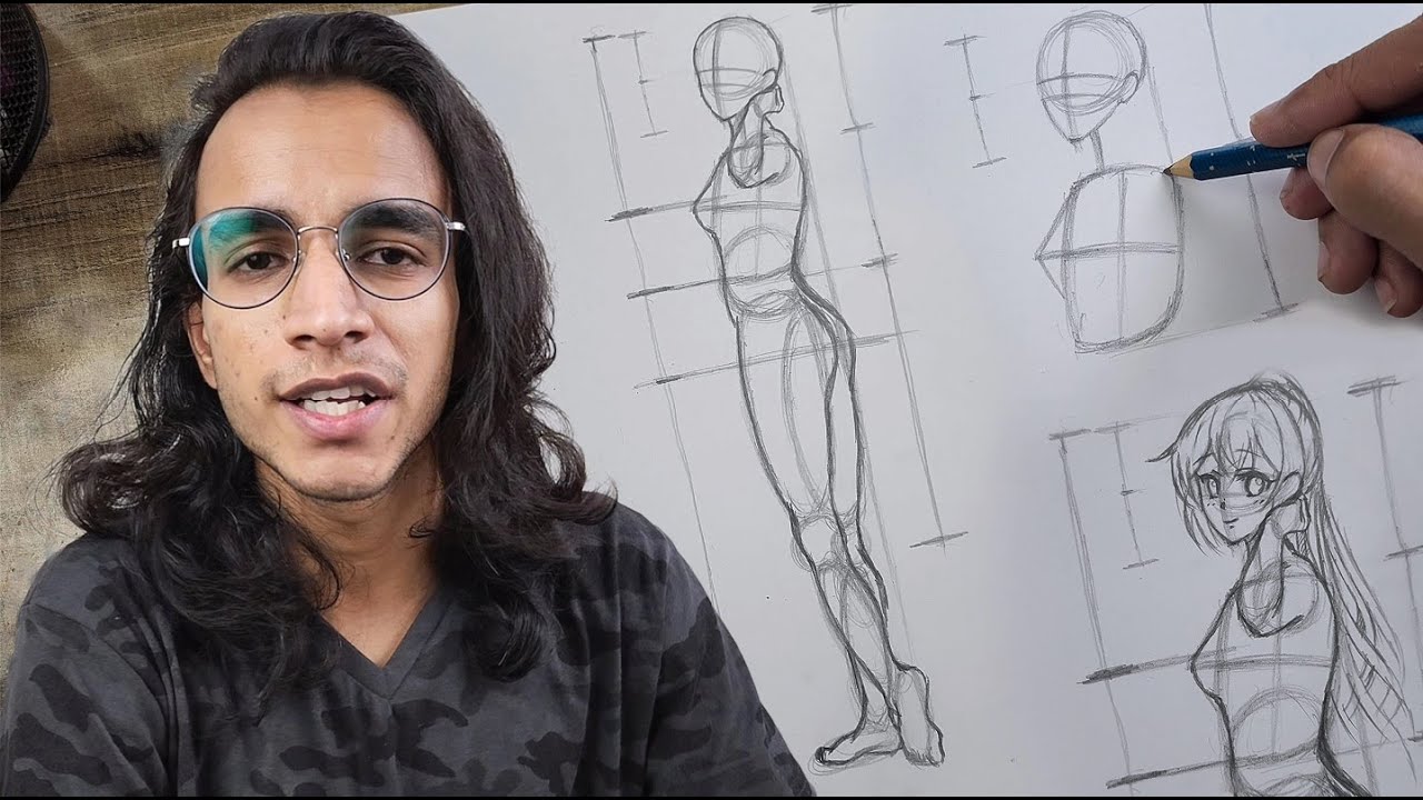Full body pose tutorial for character designing | explained - YouTube