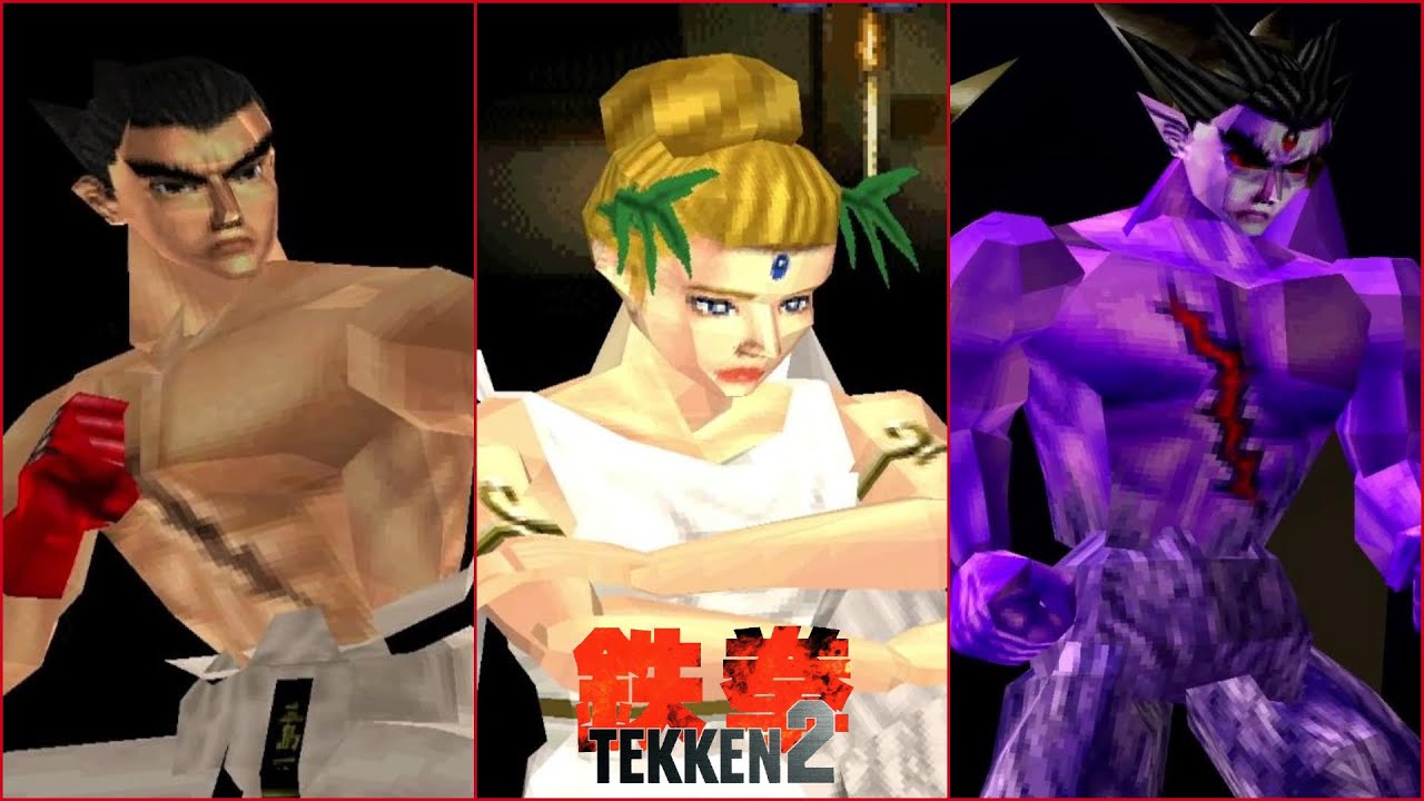 Tekken 2 - Arcade Mode w/ All Characters (PS1) - YouTube