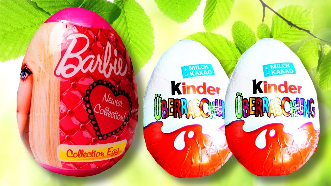 Barbie Surprise Eggs and Kinder Surprise Eggs Toys Unboxing - YouTube