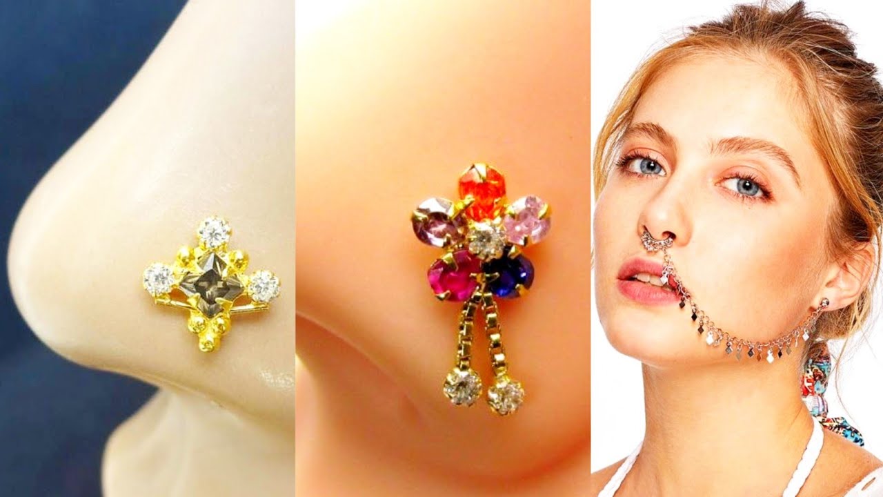Elegant and Stylish Gold Nose Pin Designs 2020 || Modern and Decent ...