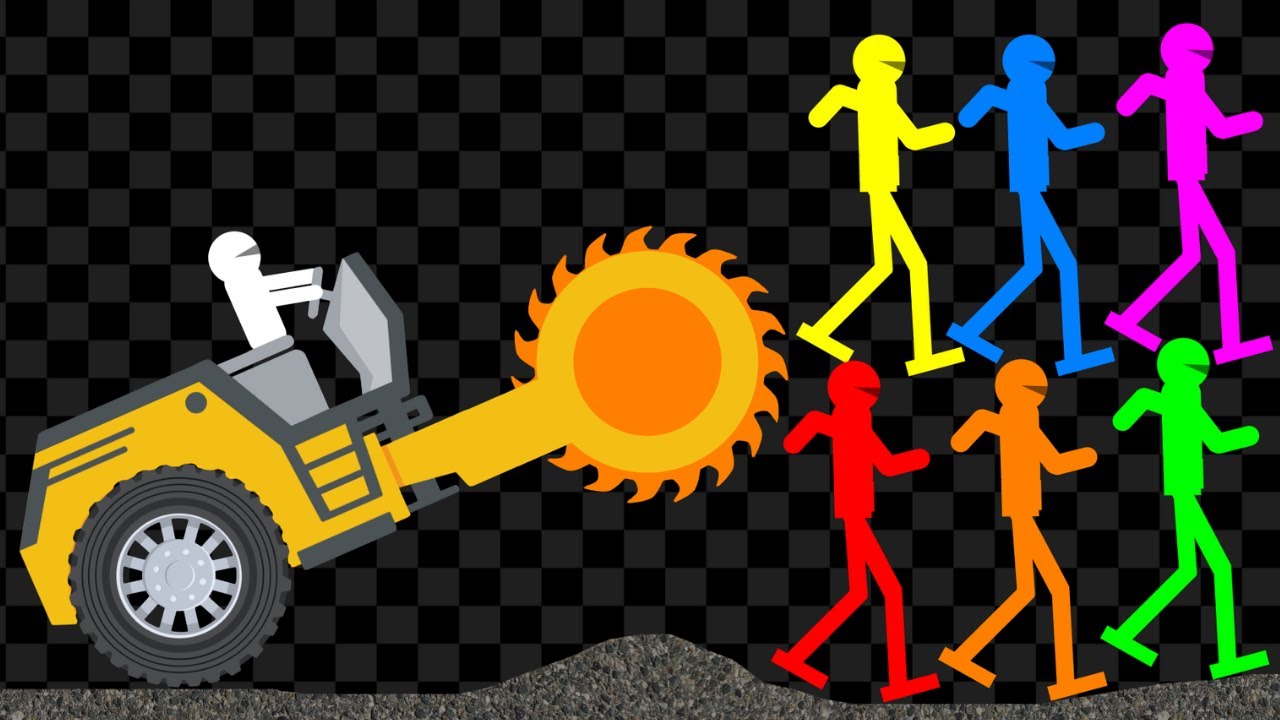 Survival Stickman Race - Escape From Dangerous Road Roller - YouTube