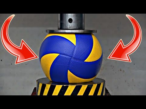 VOLLEYBALL BALL VS HYDRAULIC PRESS !? Volleyball Experiments (HD)