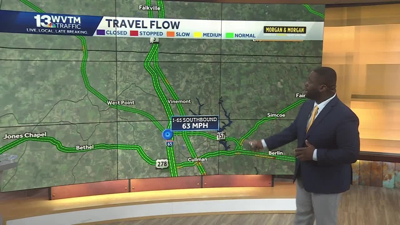 A look at Monday morning traffic during Alabama commute - YouTube
