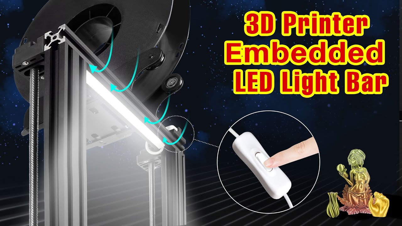 UniTak3D LED Light Installed on Ender 3 V2-Default Brightness - YouTube