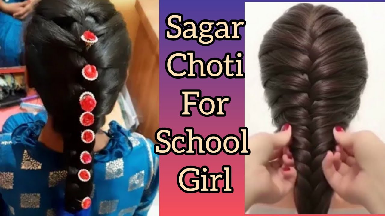 sagar choti for school girl|very easy hairstyle making with own| simple ...
