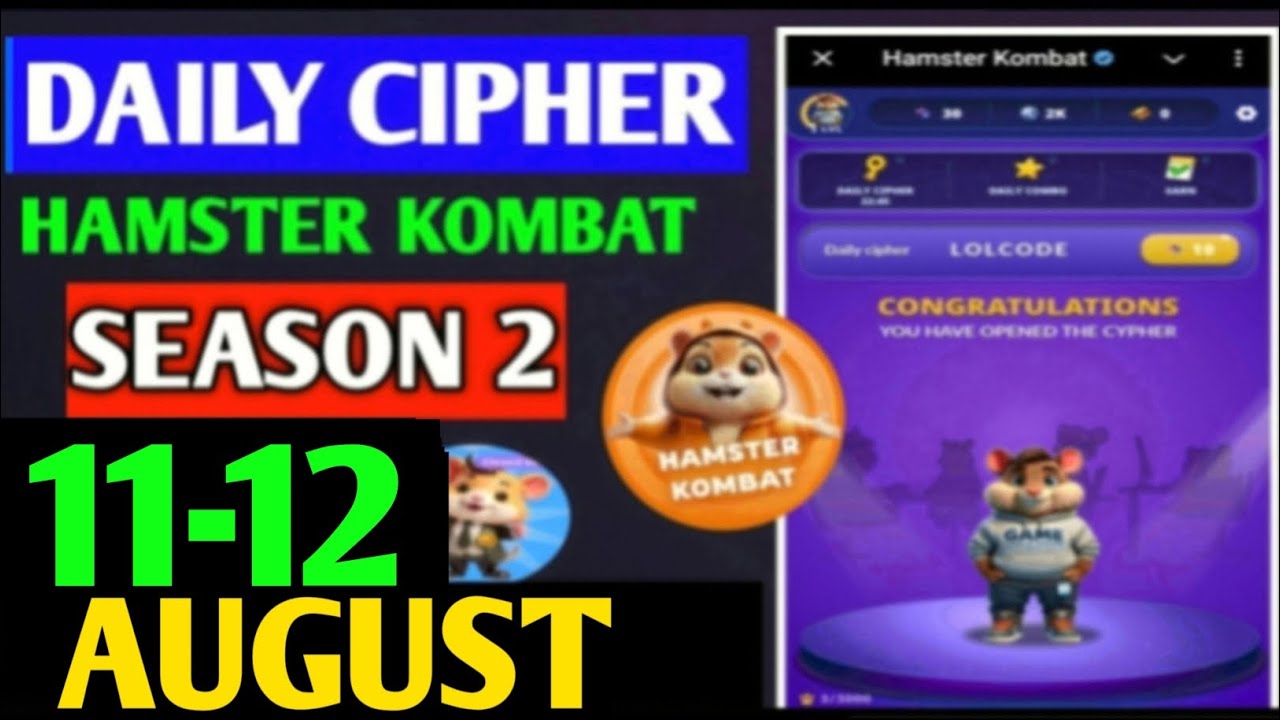 Hamster Kombat Dev Game Daily Cipher 11 August | Hamster Kombat Daily Cipher Code | Daily Combo ...