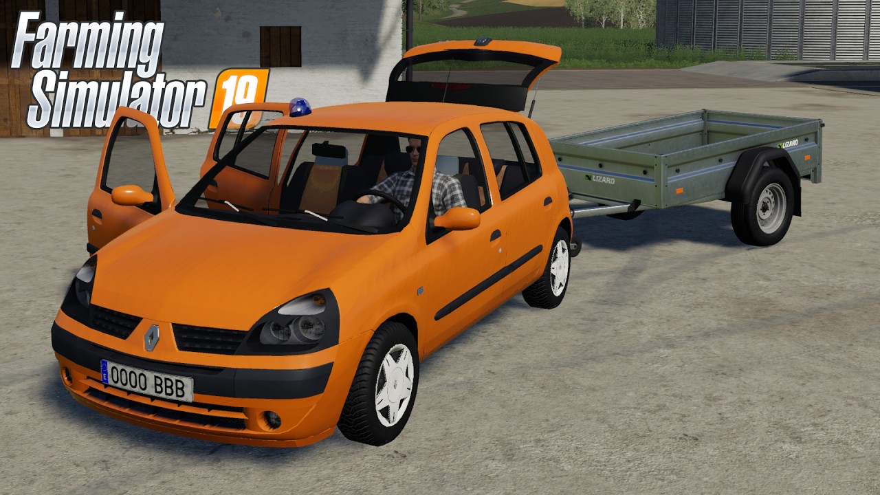 FS19 - Renault Clio MKII with a Lizard CAR TRAILER - NEW CAR MOD for ...
