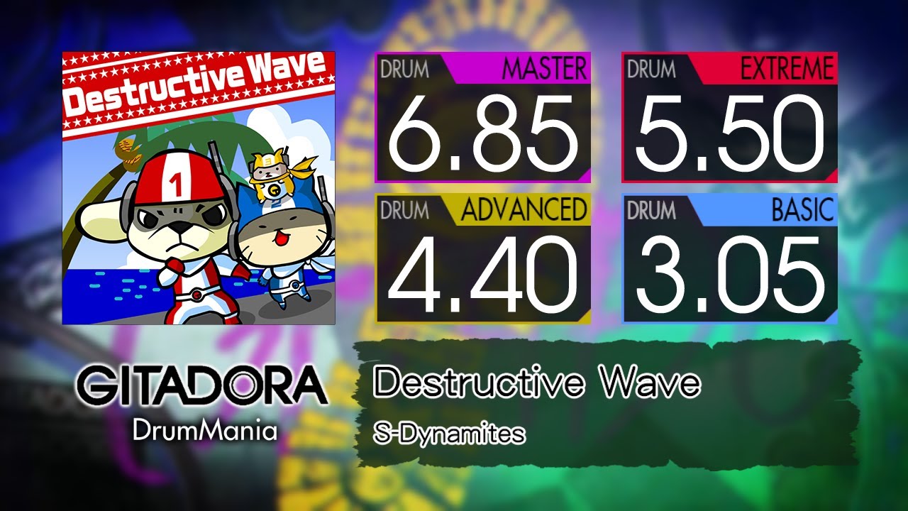 【GITADORA】 Destructive Wave (MASTER ~ BASIC) Drum - YouTube