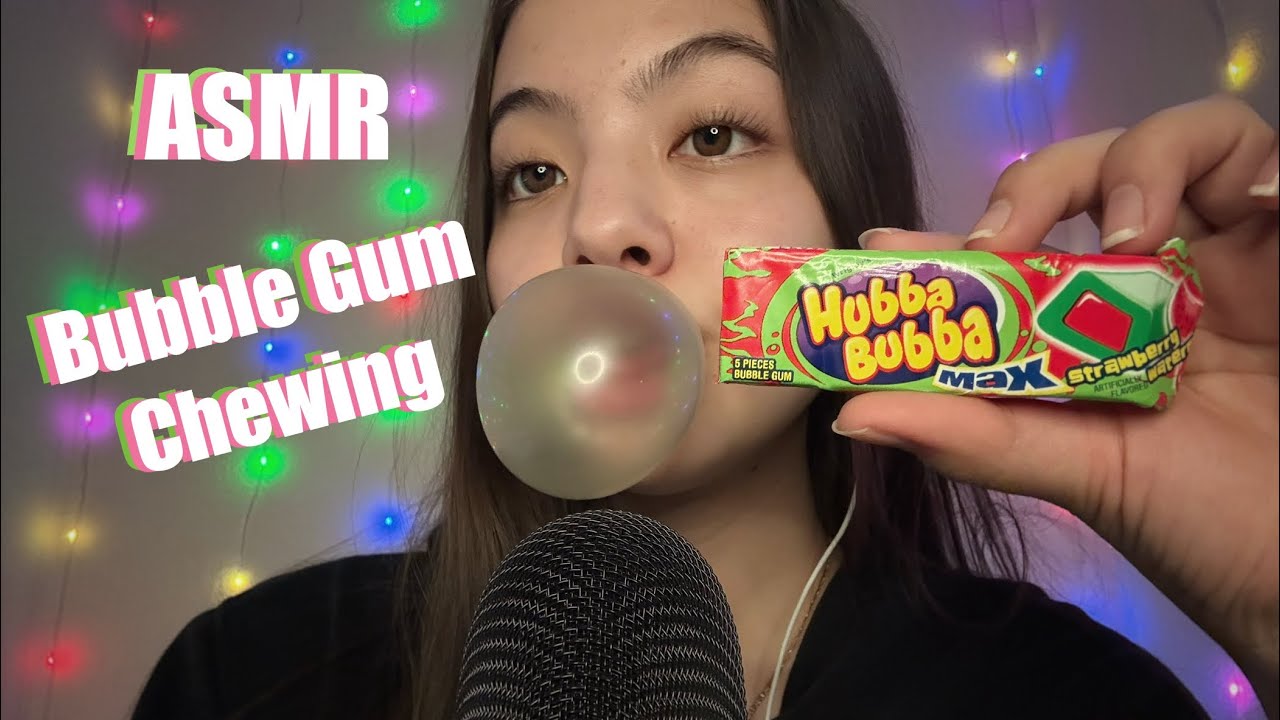 ASMR | Chewing Gum + Blowing Bubbles + Mouth Sounds - YouTube