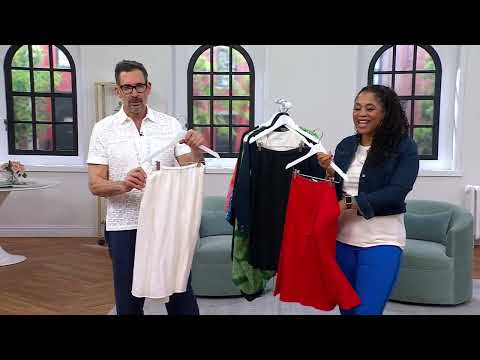 BEAUTIFUL by Lawrence Zarian Asymetrical Pull-On Linen Blend Skirt on QVC