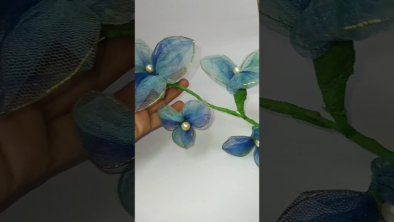 Beautiful Flowers using old Net cloths😃 ️ #DIY#flowersmaking#caraft#diy ...