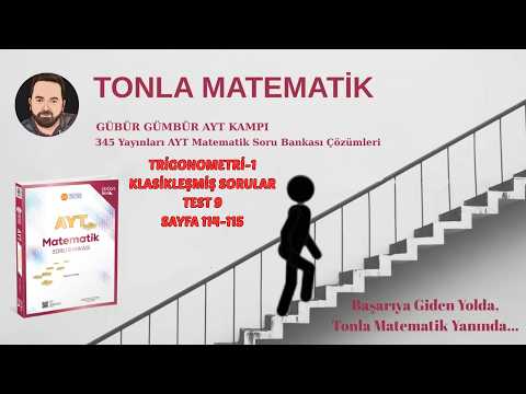 TRİGONOMETRİ 1 KLASİKLEŞMİŞ SORULAR TEST 9 (345 AYT MATEMATİK 2026 )